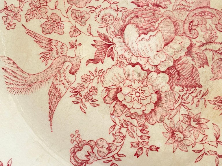 English Faience 19th Century, Hand Painted, Flowers and Birds Decor ...