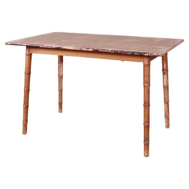 English Faux Bamboo Occasional Table For Sale at 1stDibs