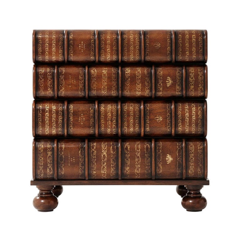 English Faux Book Nightstand For Sale at 1stDibs