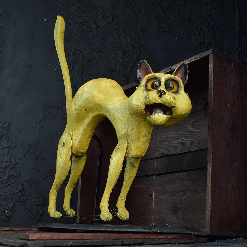 English folk art magician animated cat figure at 1stDibs