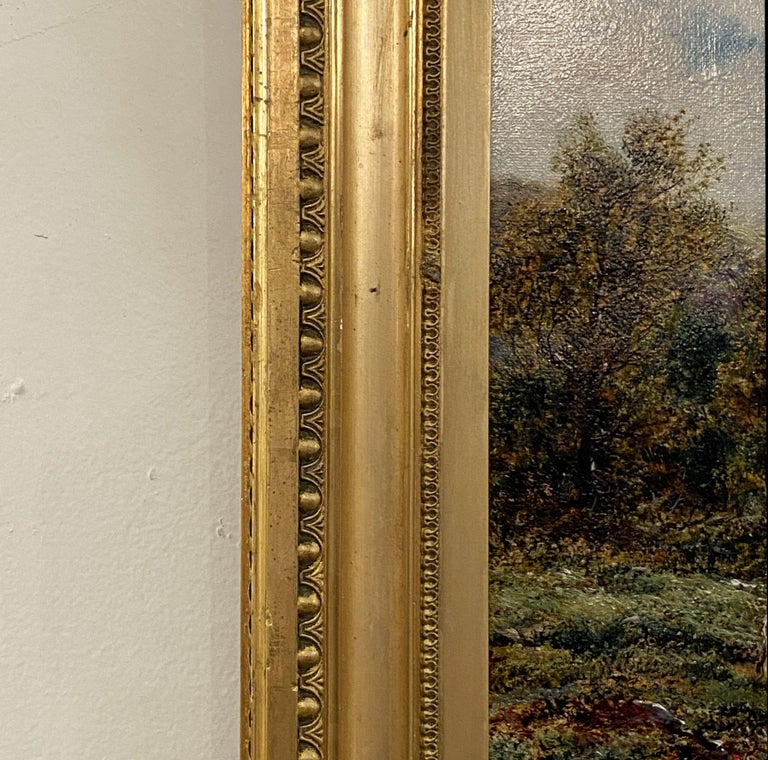 Framed and Signed English Oil Painting of River Landscape by Andrew ...