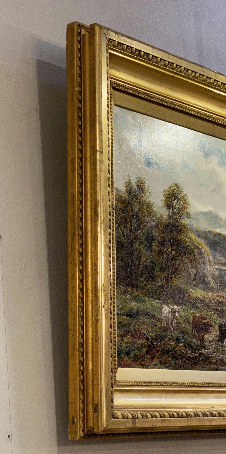 Framed and Signed English Oil Painting of River Landscape by Andrew ...