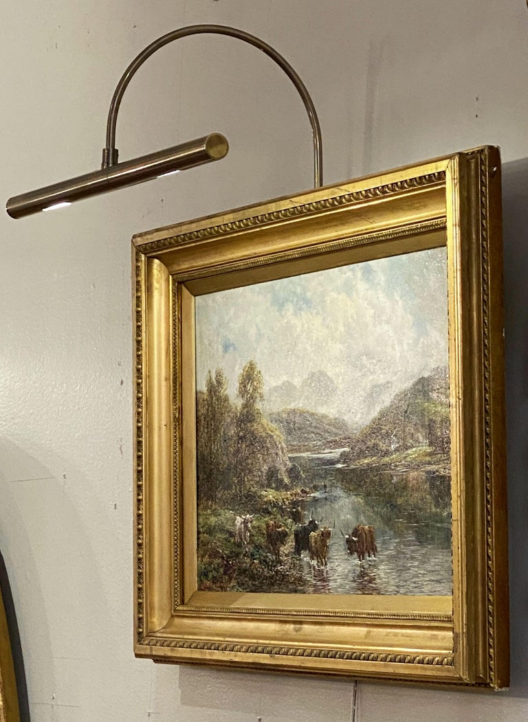 Framed and Signed English Oil Painting of River Landscape by Andrew ...