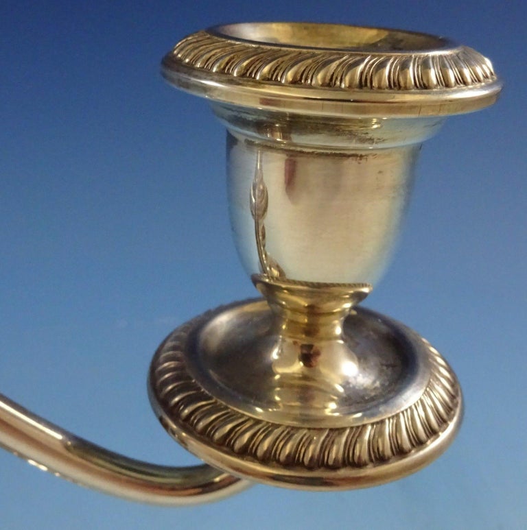 English Gadroon by Gorham Sterling Silver Candelabra, Pair #1668 For ...