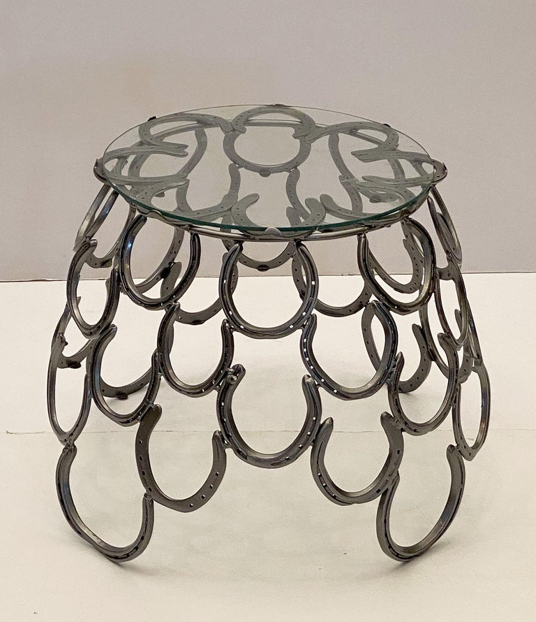 English Garden Set of Table and Two Chairs with a Horseshoe Design at ...