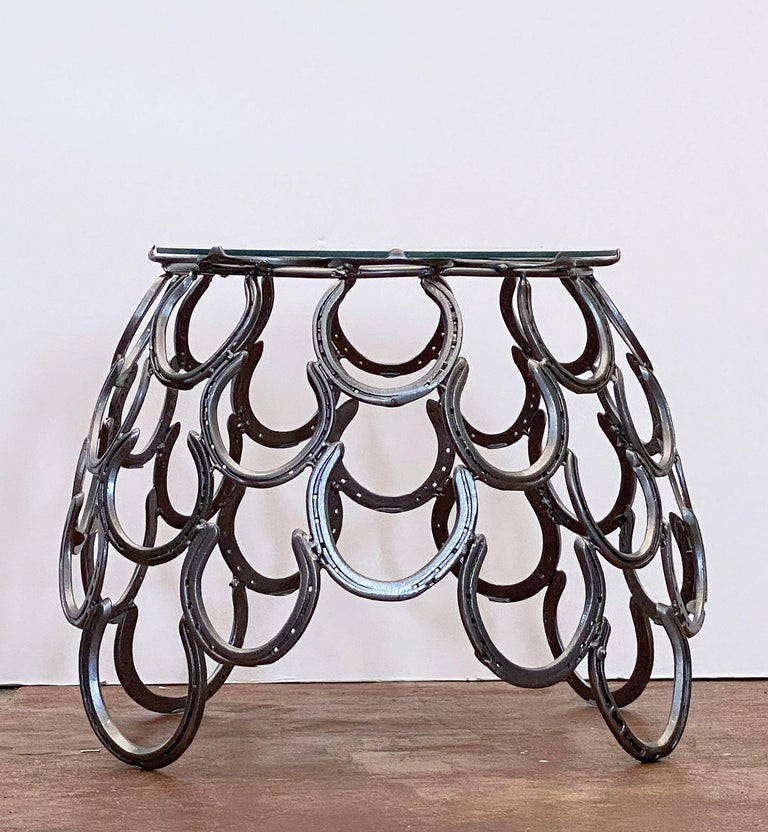 English Garden Set of Table and Two Chairs with a Horseshoe Design at ...