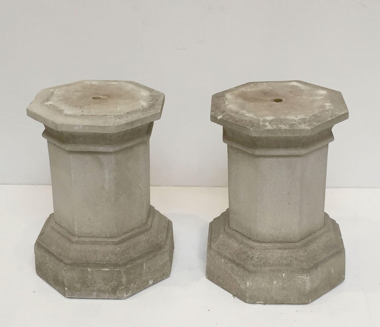 English Garden Stone Octagonal Column or Pedestal Plinths 'Individually ...