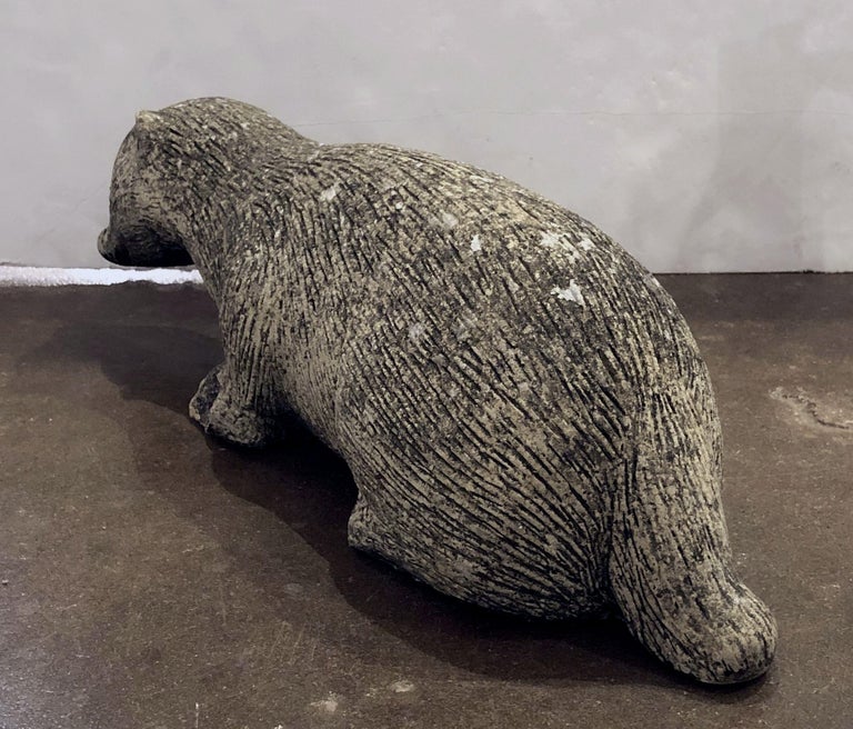English Garden Stone Statue of a Badger at 1stDibs