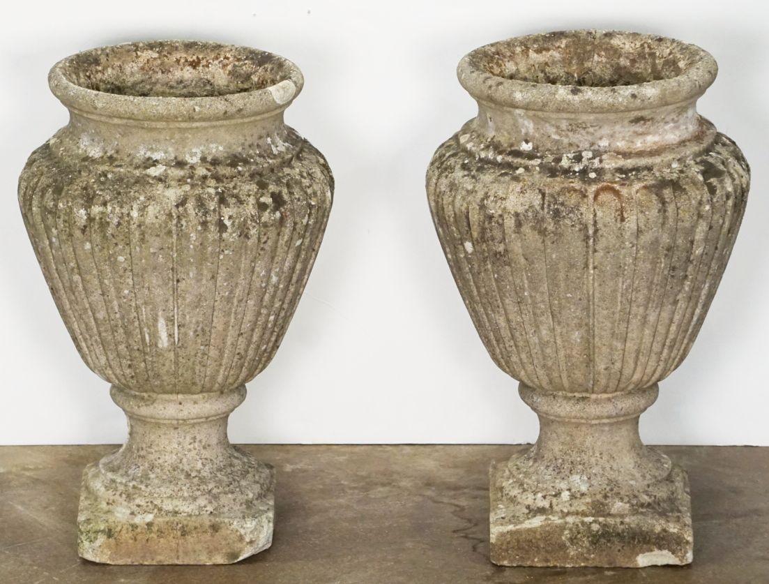 Four Large Round English Garden Stone Low Planters 'Individually Priced ...