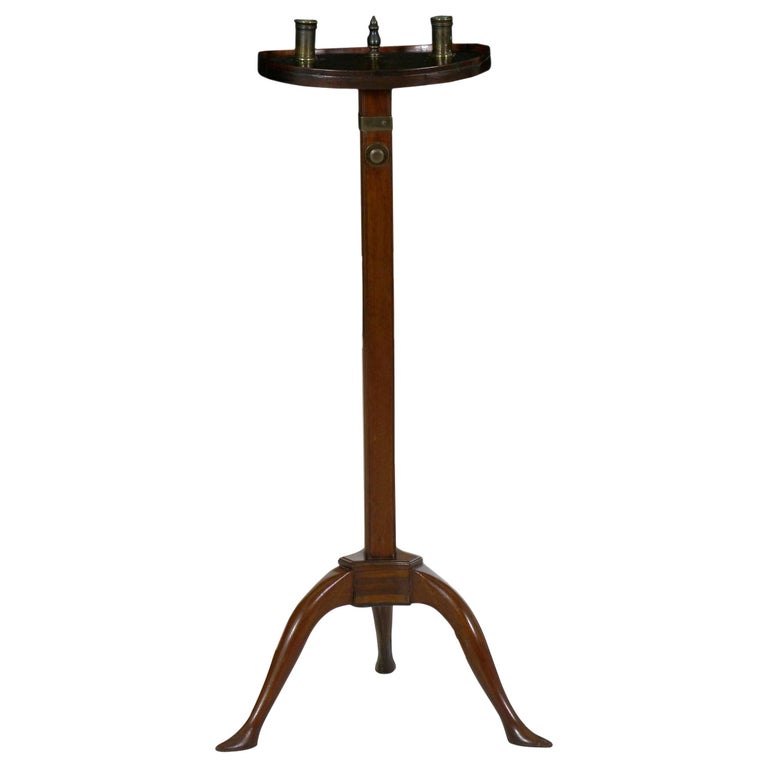 English George III Antique Mahogany Adjustable Candle Stand Accent ...