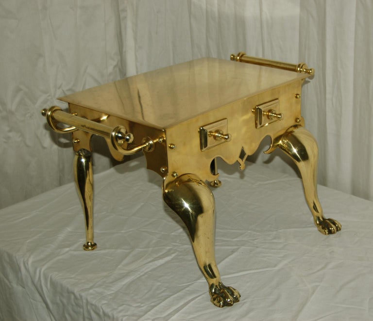 English George III Cast Brass Footman with Cabriole Legs and Paw Feet ...