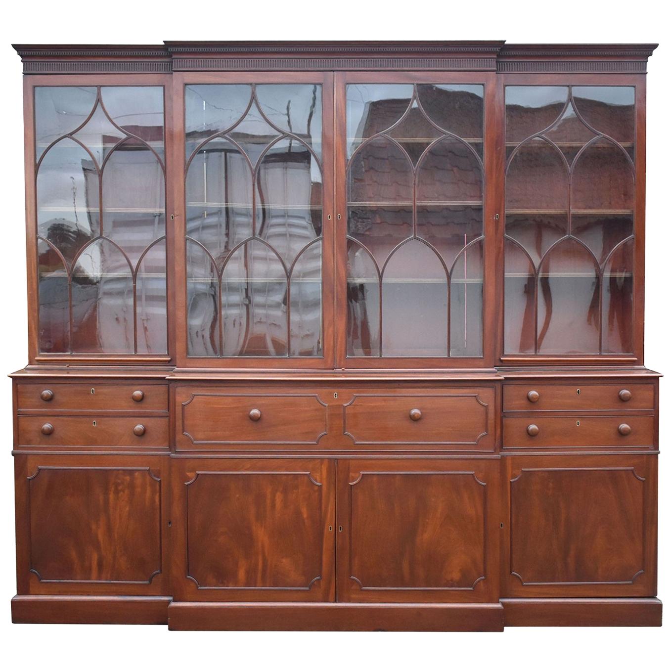 George III Double Breakfront Bookcase For Sale at 1stDibs
