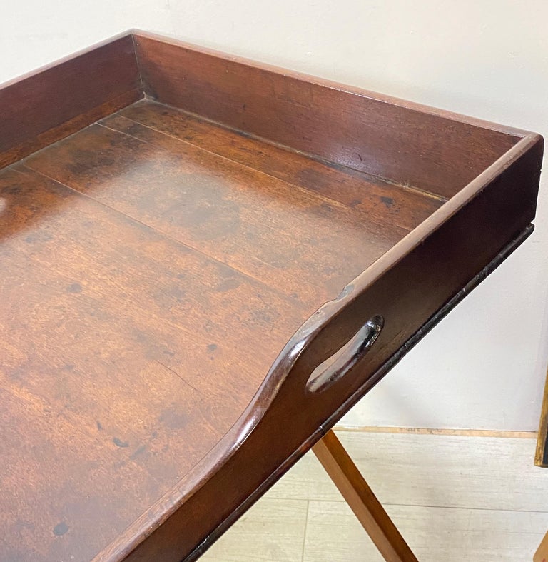 English George III Mahogany Butler's Tray Table on Folding Stand For ...