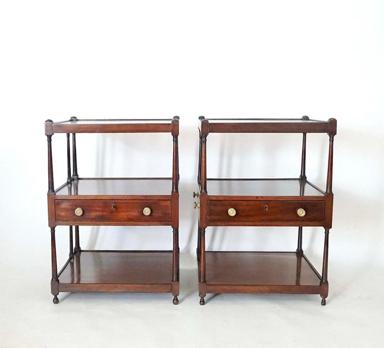 English George III Mahogany Library Stands or Étagères, Pair, circa ...