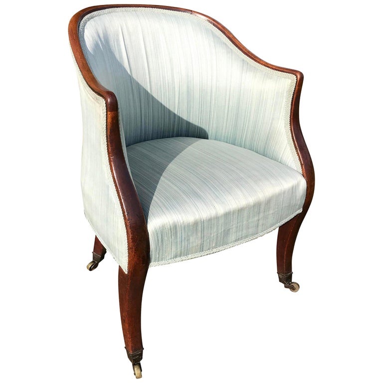 English George III Period Mahogany Library Tub Chair at 1stDibs