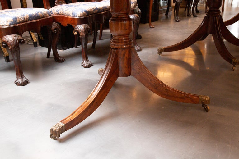 English George III Style Mahogany Triple Pedestal Dining Table For Sale ...