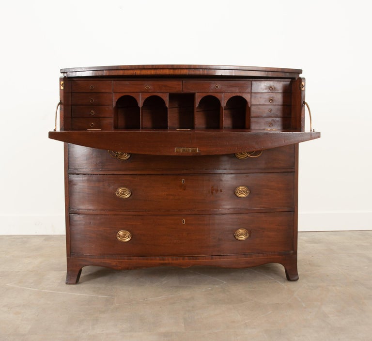 English Georgian Bow Front Chest Desk For Sale at 1stDibs