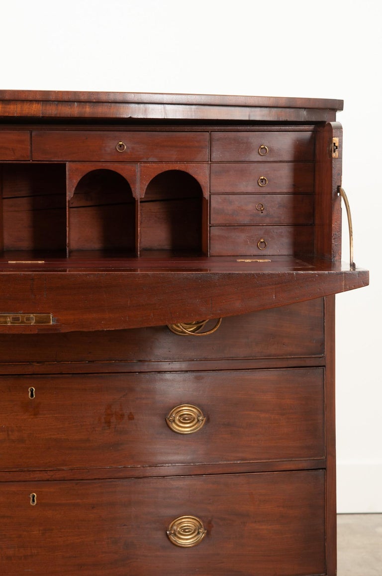 English Georgian Bow Front Chest Desk For Sale at 1stDibs