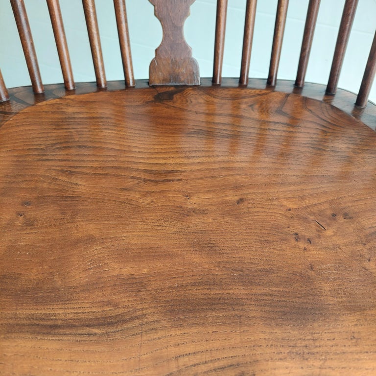English Georgian Elm Windsor Armchair Double Bow Spindle Back, 1900s ...