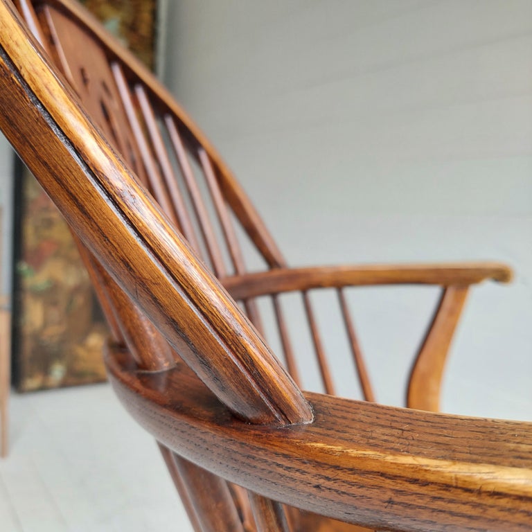 English Georgian Elm Windsor Armchair Double Bow Spindle Back, 1900s ...