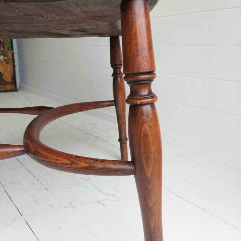 English Georgian Elm Windsor Armchair Double Bow Spindle Back, 1900s ...