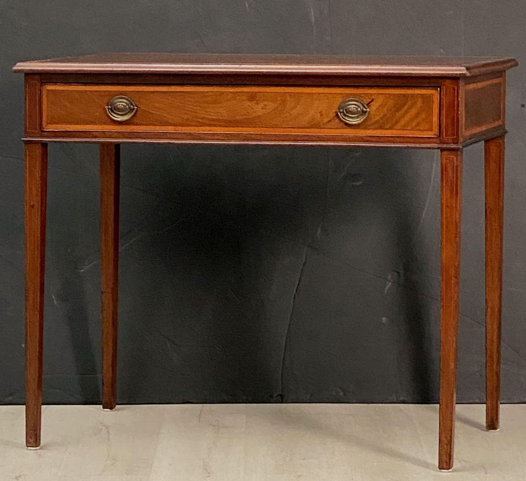 English Georgian Era Desk or Writing Table of Mahogany and Satinwood at ...
