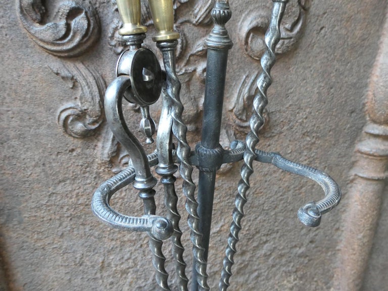 English Georgian Fire Companion Set, 18th - 19th C For Sale at 1stDibs