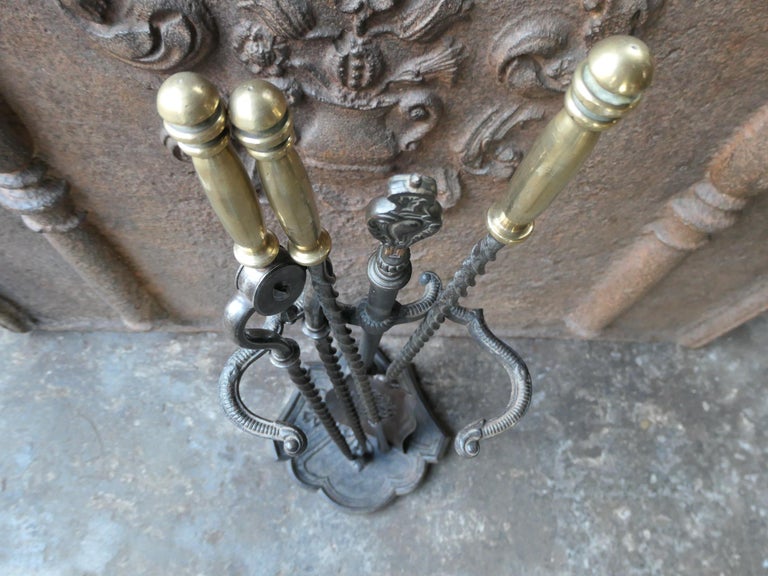 English Georgian Fire Companion Set, 18th - 19th C For Sale at 1stDibs