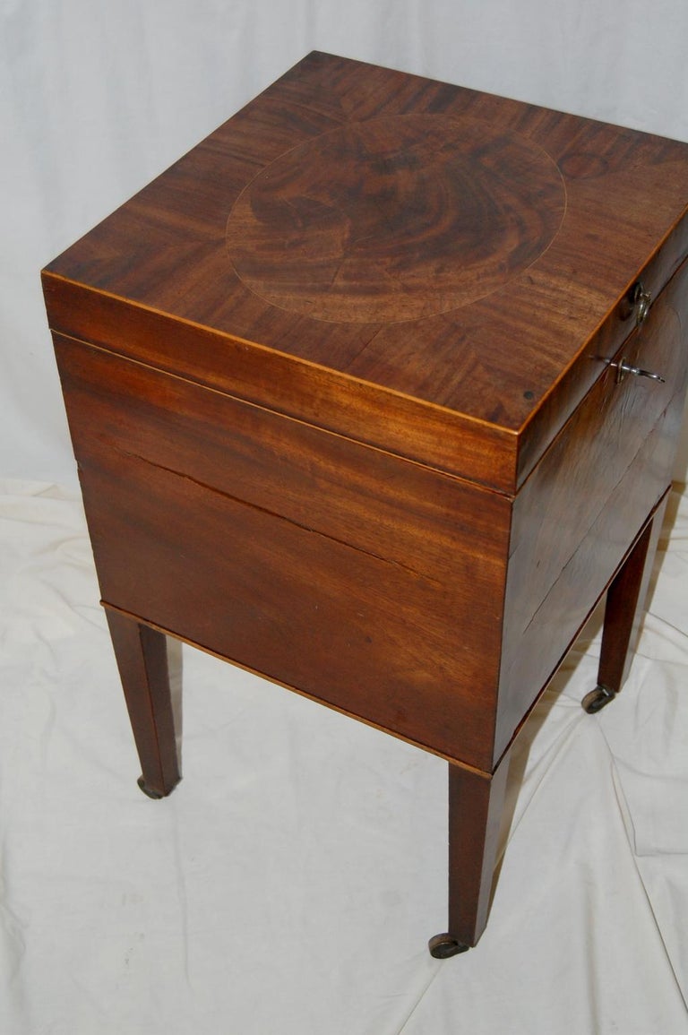 English Georgian Mahogany Cellarette with Oval Inlays and Original ...