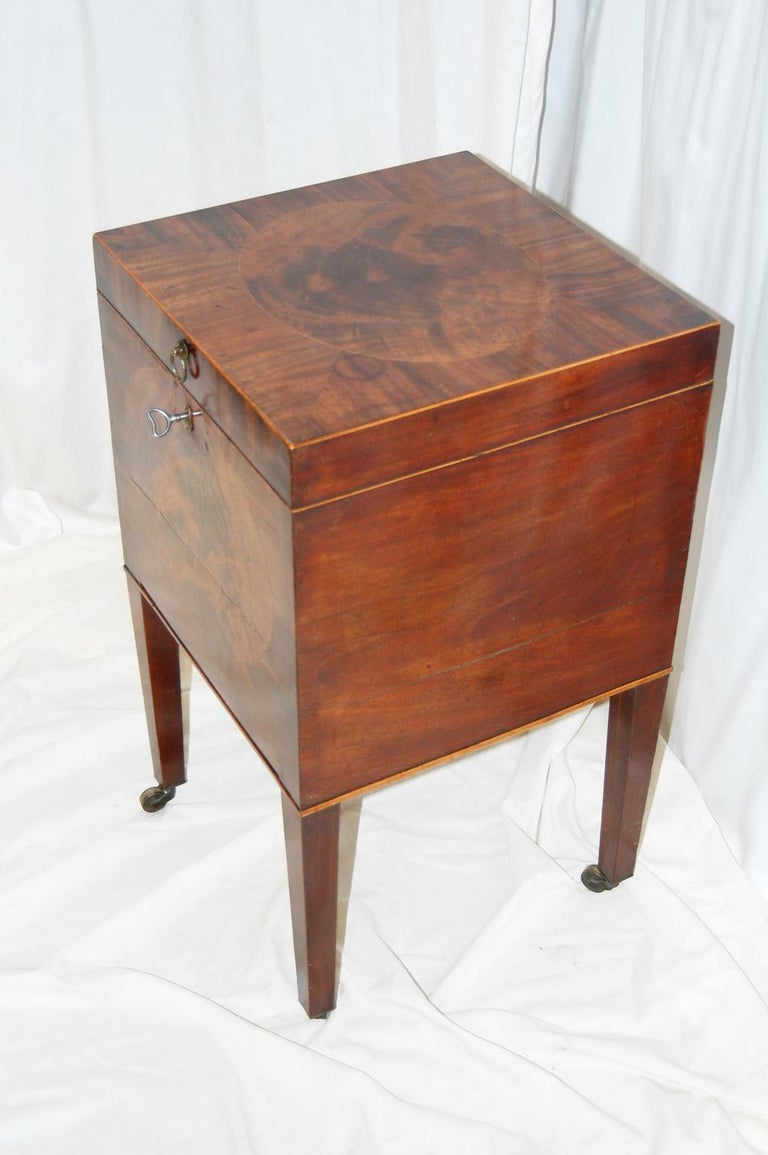 English Georgian Mahogany Cellarette with Oval Inlays and Original ...