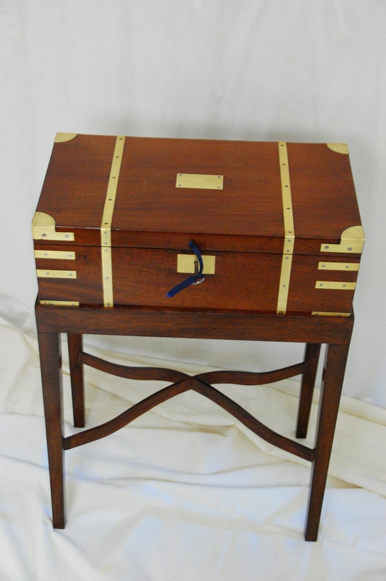 English Georgian Mahogany Military Brass Bound Writing Box on Bespoke ...