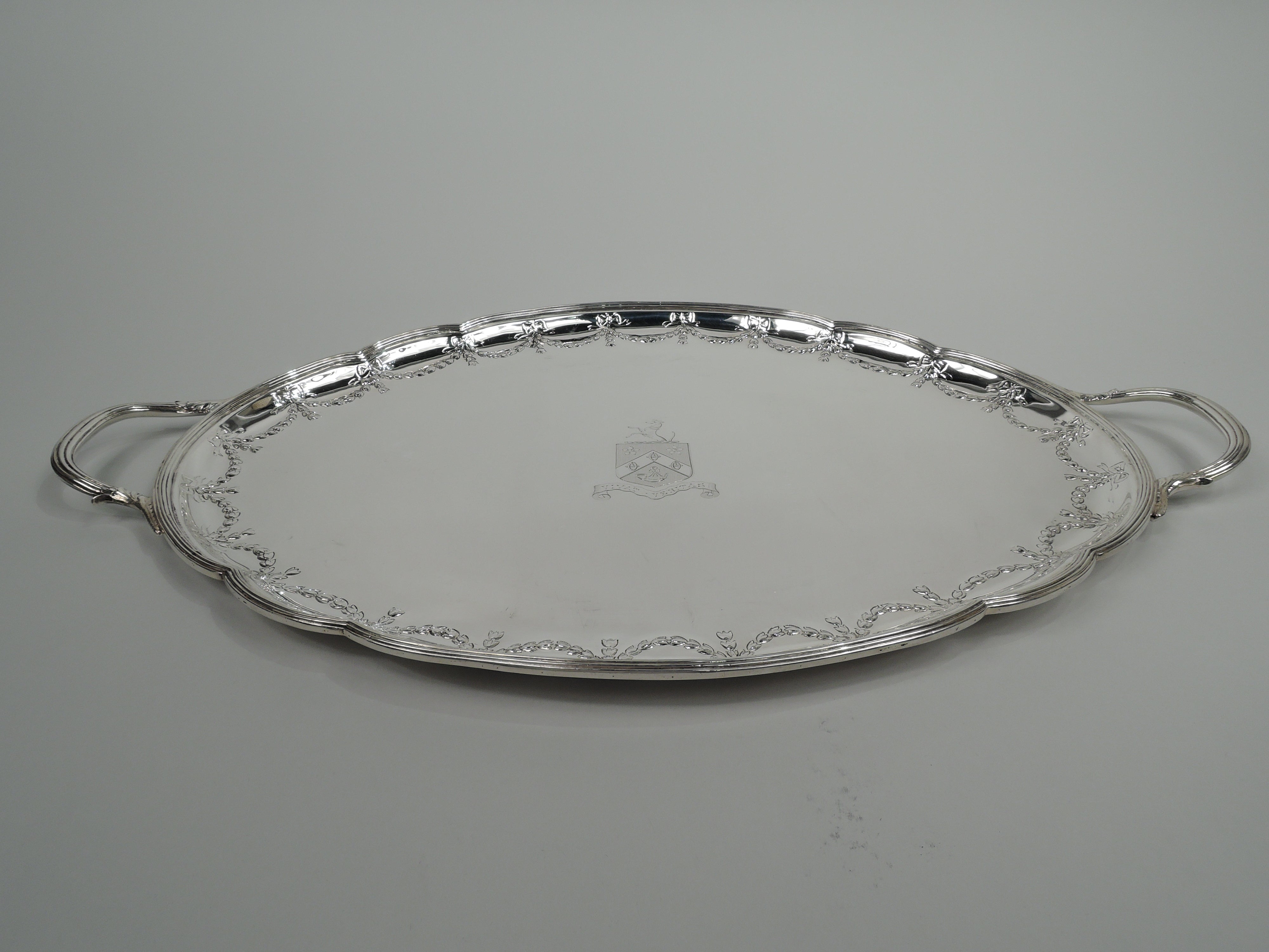 English Georgian Neoclassical Sterling Silver Serving Tray For Sale at ...
