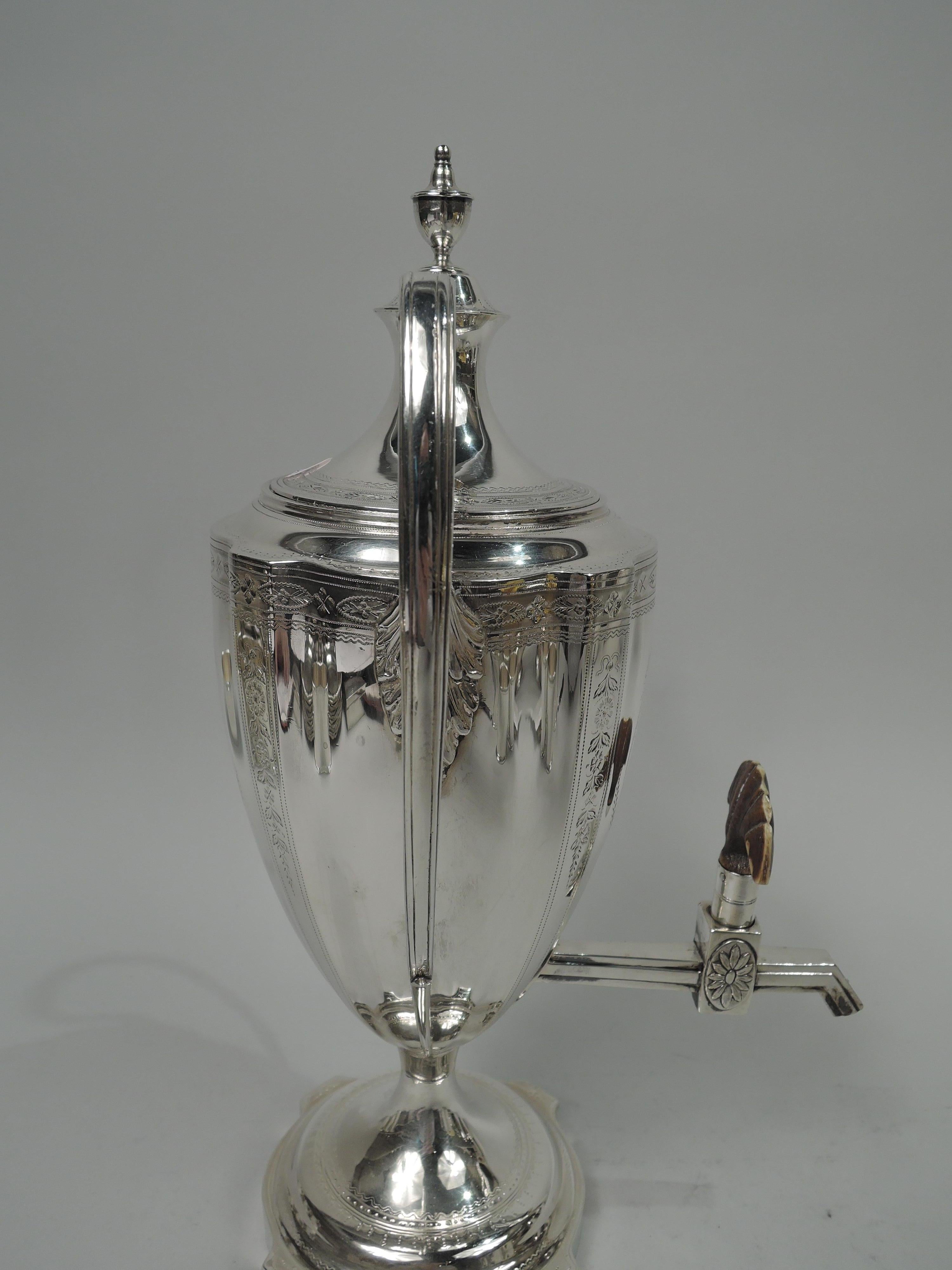 English Georgian Neoclassical Sterling Silver Tea Urn, 1787 For Sale at ...
