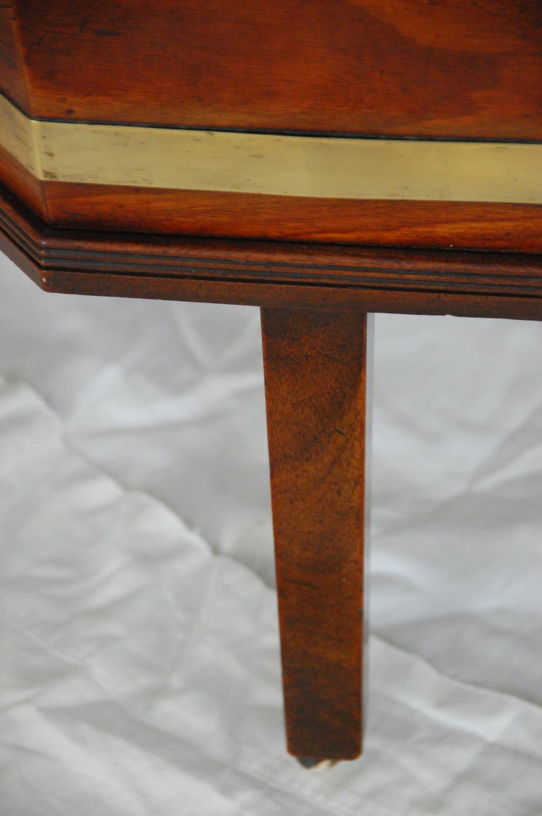 English Georgian Period Chippendale Mahogany Octagonal Cellarette Brass ...