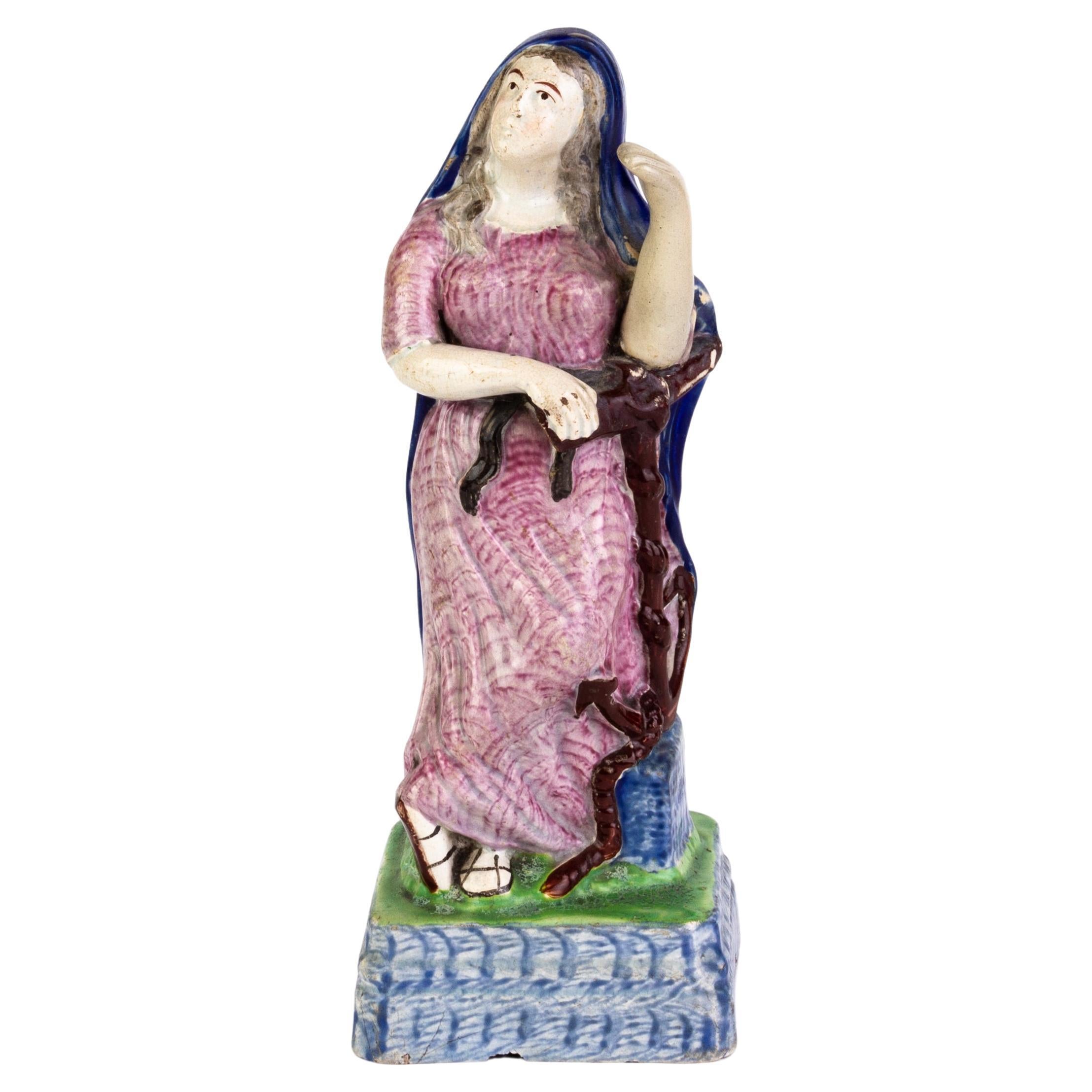 English Georgian Prattware "Hope" Polychrome Pottery Figure ca. 1795 ...