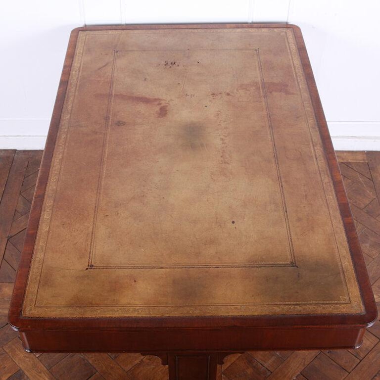 English Georgian Revival Mahogany Library Table Writing Desk at 1stDibs