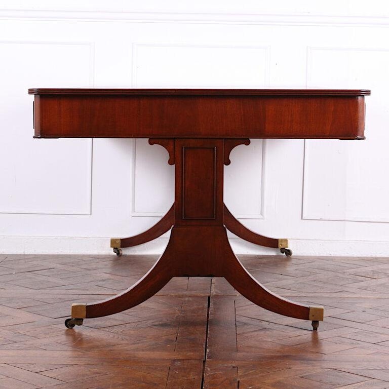English Georgian Revival Mahogany Library Table Writing Desk at 1stDibs