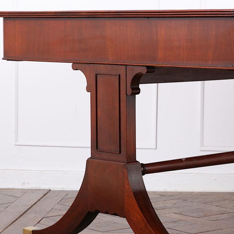 English Georgian Revival Mahogany Library Table Writing Desk at 1stDibs