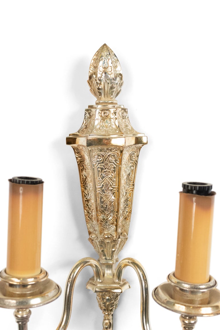 English Georgian Silver Plate Wall Sconces For Sale at 1stDibs