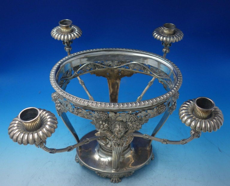 English Georgian Sterling Silver Epergne London 1812 Art Nouveau Women ...