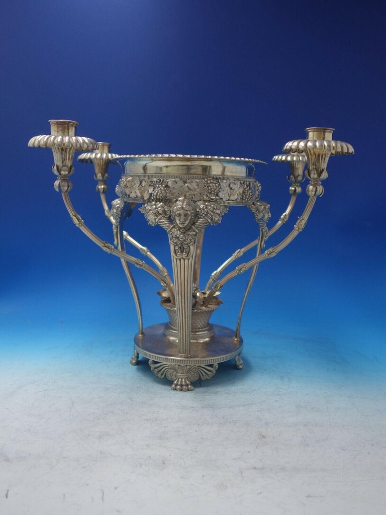 English Georgian Sterling Silver Epergne London 1812 Art Nouveau Women ...