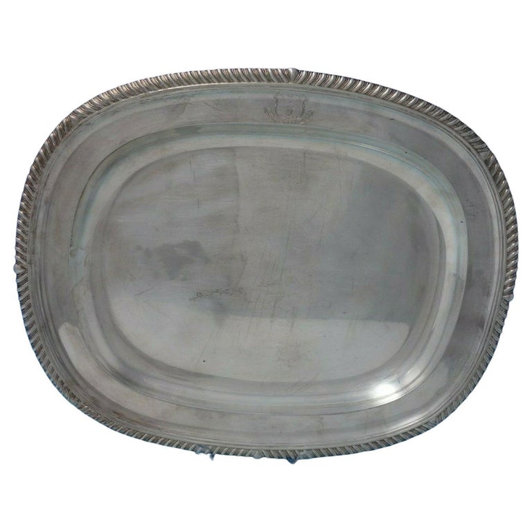 English Georgian Sterling Silver Platter Oval 1821 London '#6334' For ...