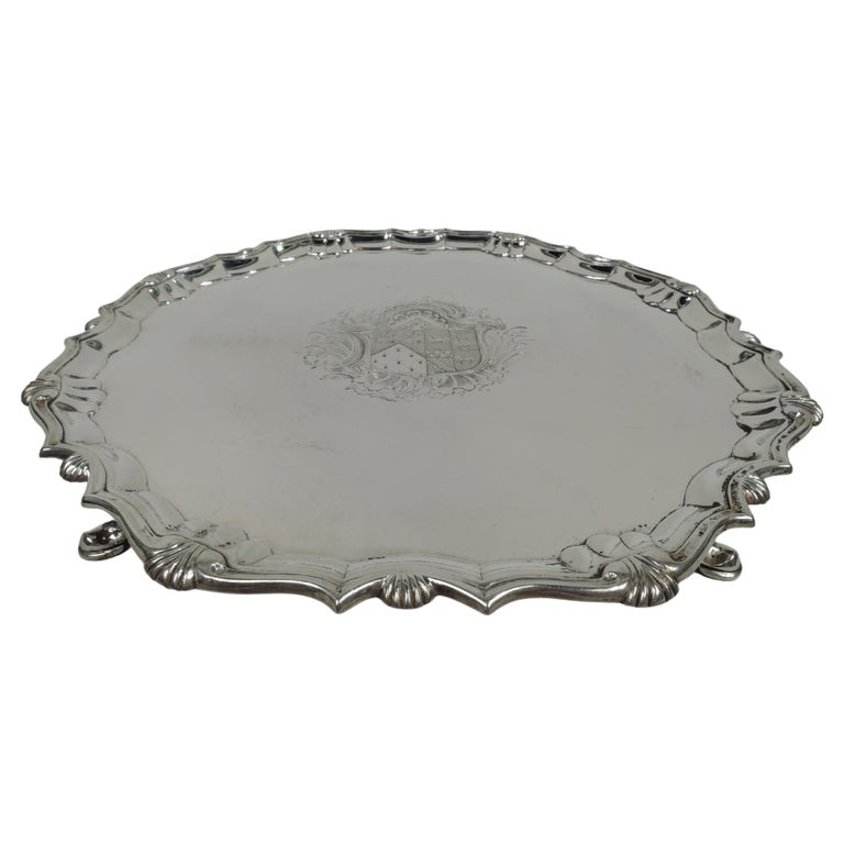 English Georgian Sterling Silver Salver Tray by Abercromby For Sale at ...