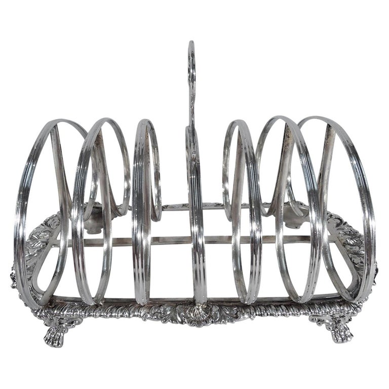 English Georgian Sterling Silver Toast Rack For Sale at 1stDibs