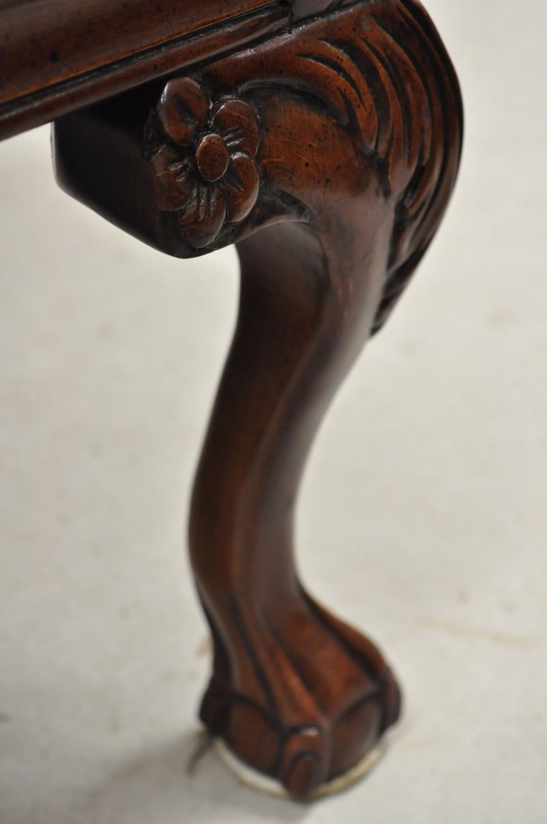 English Georgian Style Oversize Ball and Claw Chippendale Wingback ...