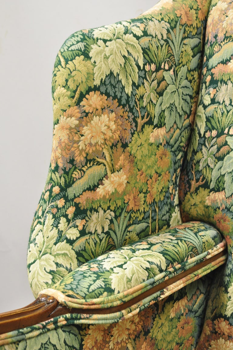 English Georgian Style Oversize Ball and Claw Chippendale Wingback ...