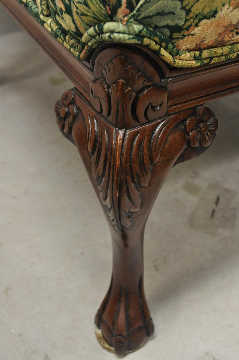 English Georgian Style Oversize Ball and Claw Chippendale Wingback ...