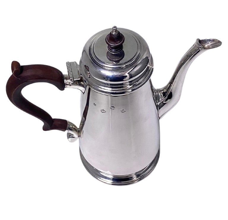 English Georgian Style Sterling Silver Coffee Pot, London 1968 William ...