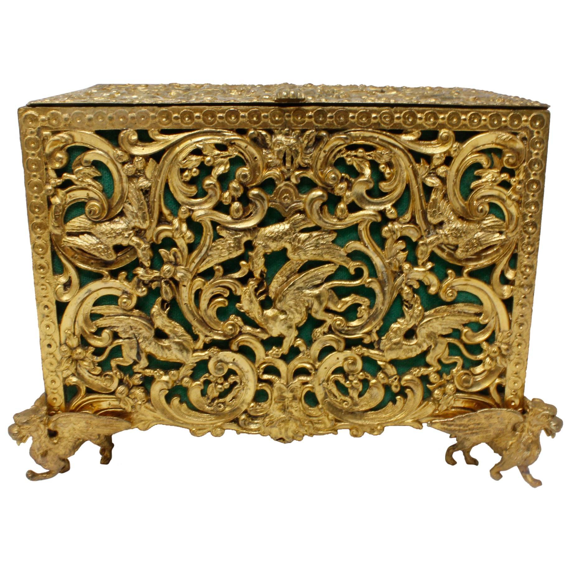 English, Gilt Bronze Doré, circa 18th Century Jewel Casket For Sale at ...