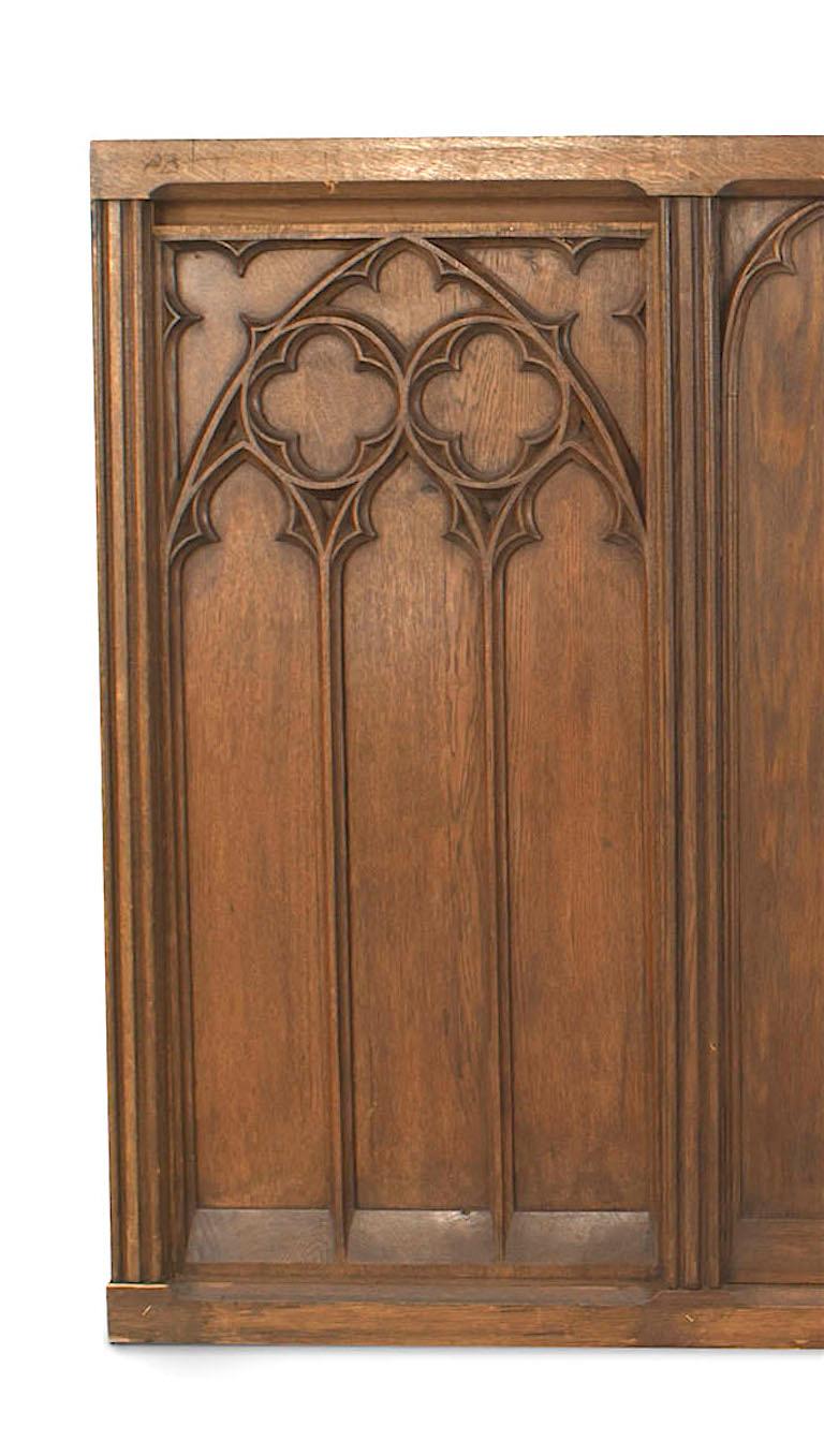 2 English Gothic Revival Oak Panel Railings For Sale at 1stDibs